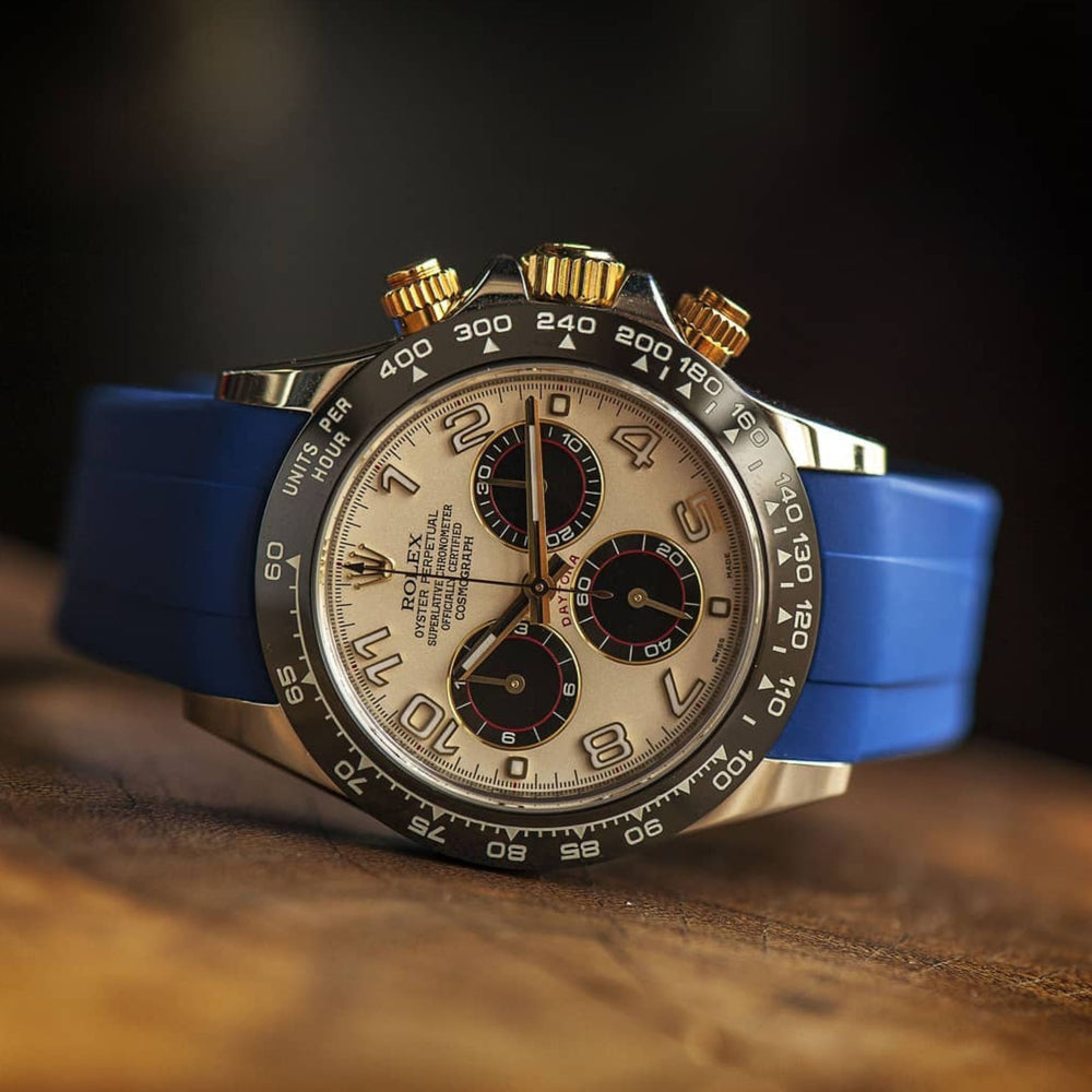 Navy Blue Rubber Strap for Rolex Daytona – Deep Color | Helvetus®