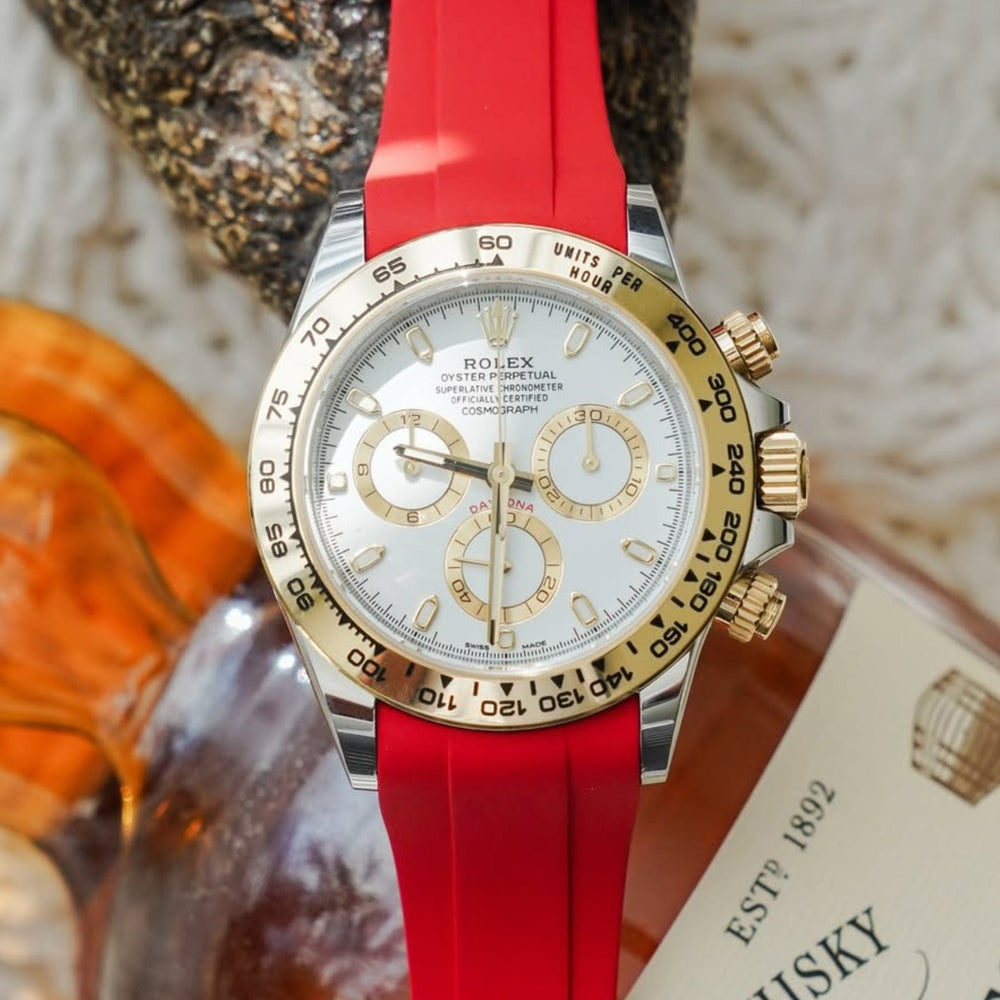Red Rubber Strap for Rolex Daytona – Eye-Catching | Helvetus®