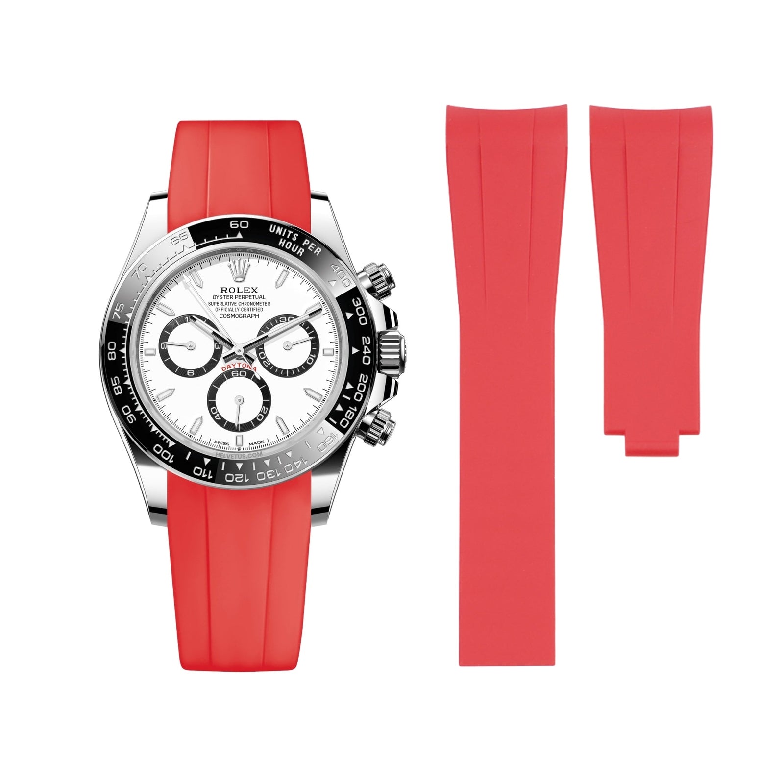 Red Rubber Strap for Rolex Daytona – Eye-Catching | Helvetus®