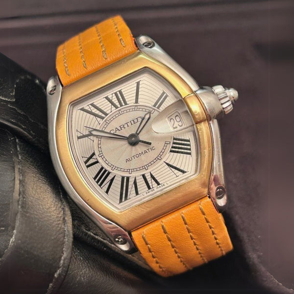 Orange Leather Strap for Cartier Roadster – Quick Release | Helvetus®