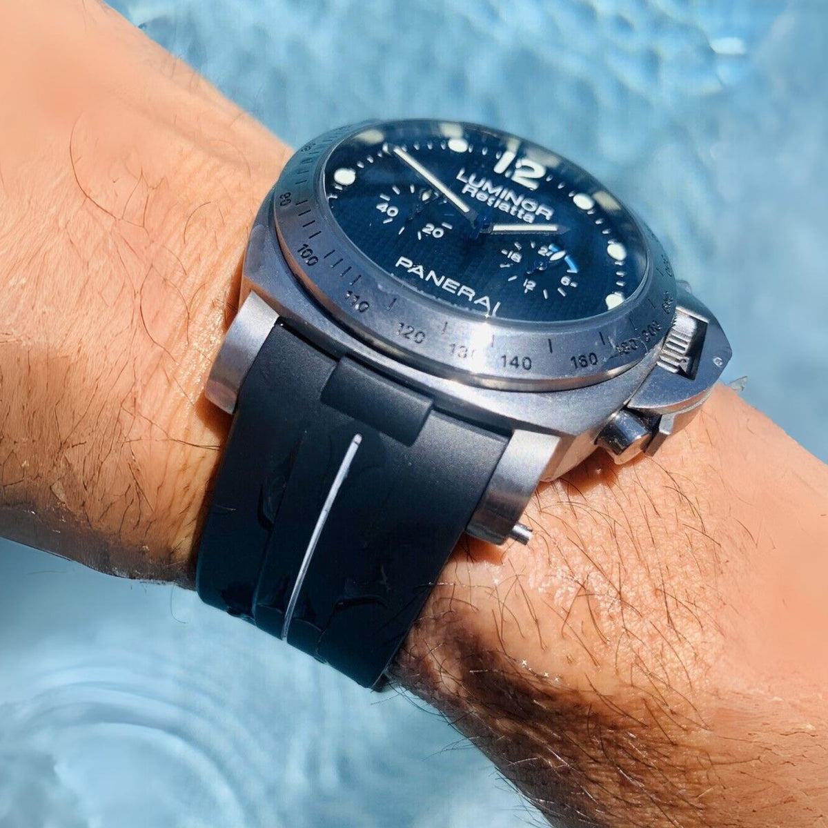 Black and White Curved Panerai Luminor Strap - Helvetus® Switzerland