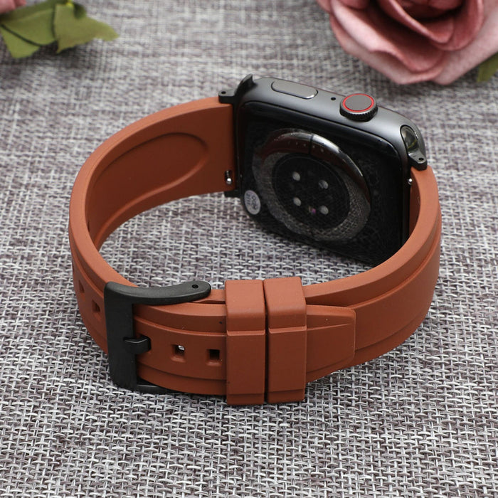 Strap for all Apple Watch Models - Brown Rubber by Helvetus®