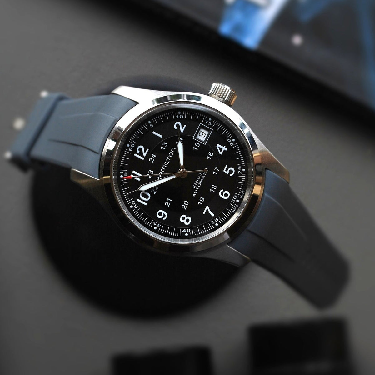 Grey Rubber Strap for Hamilton Khaki Field – Helvetus®