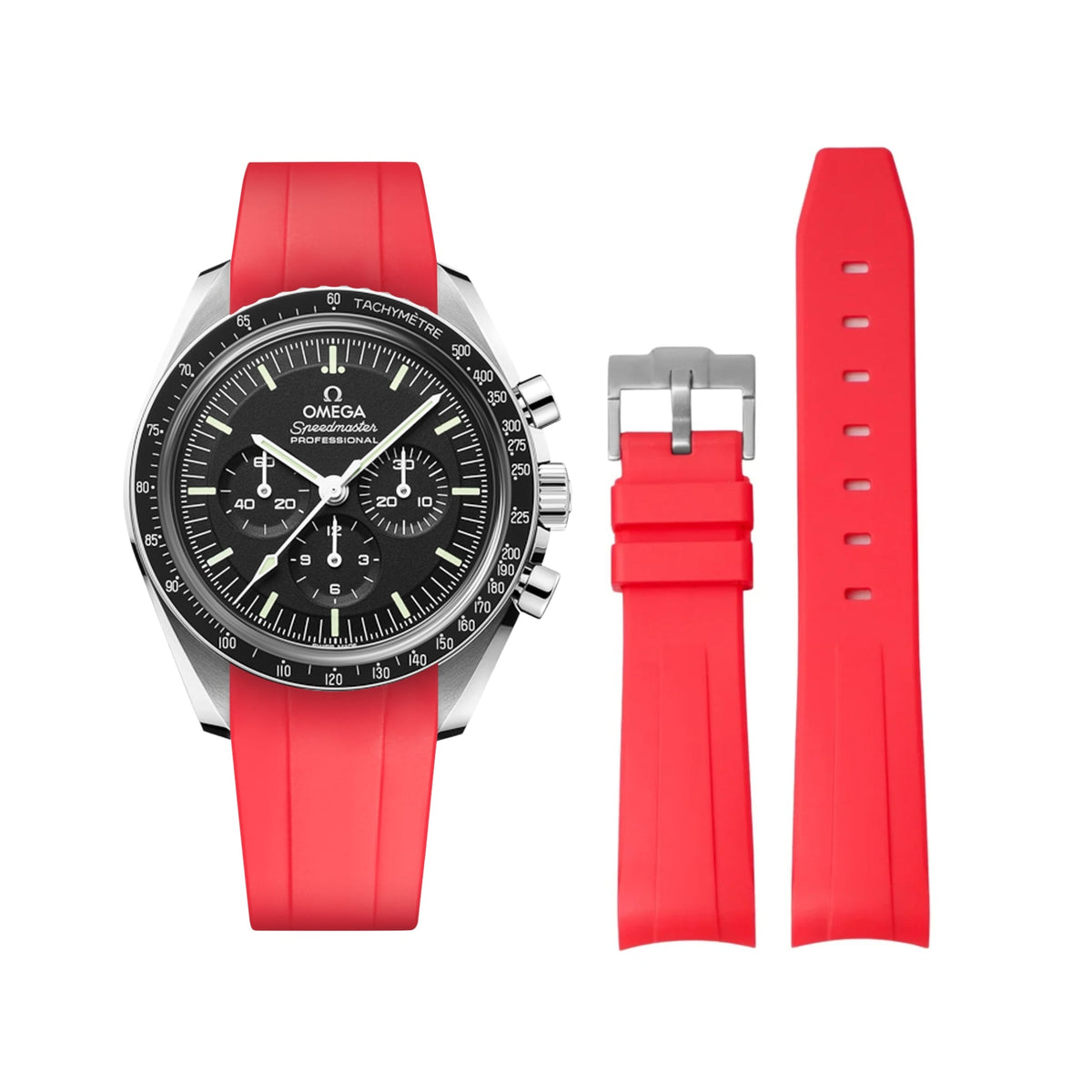 Omega Speedmaster Strap in Red - Helvetus® Switzerland