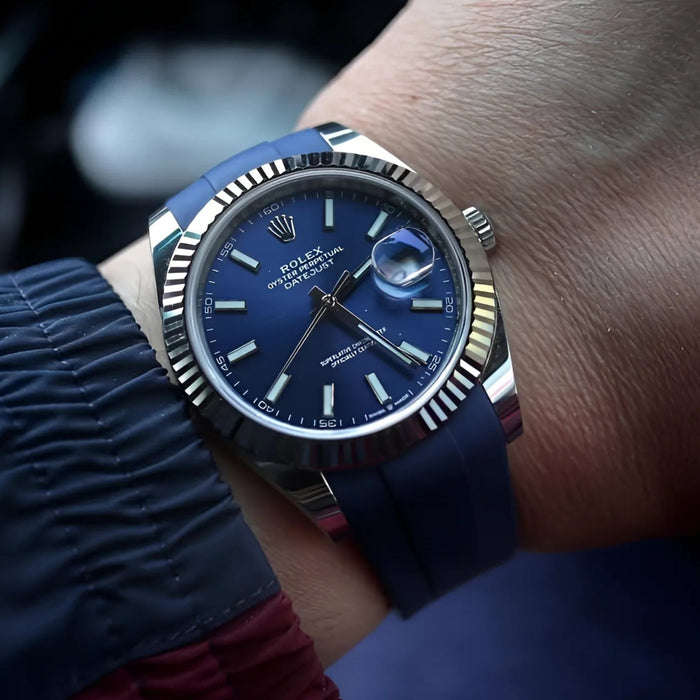 Rolex Datejust Rubber Strap in Navy Blue - Helvetus® Switzerland