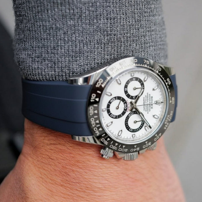 Navy Blue Rubber Strap for Rolex Daytona – Classic Cool | Helvetus®