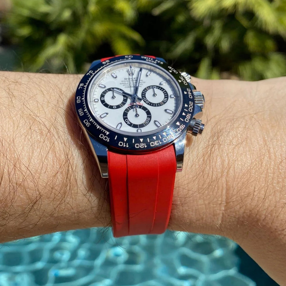 Red Rubber Strap for Rolex Daytona – Sporty Upgrade | Helvetus®