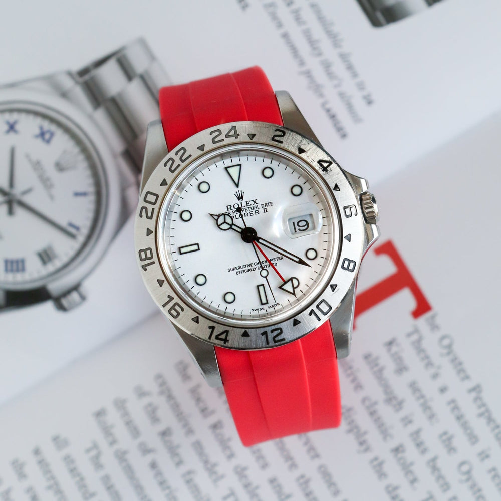 Rolex Explorer II Rubber Strap in Red - Helvetus® Switzerland