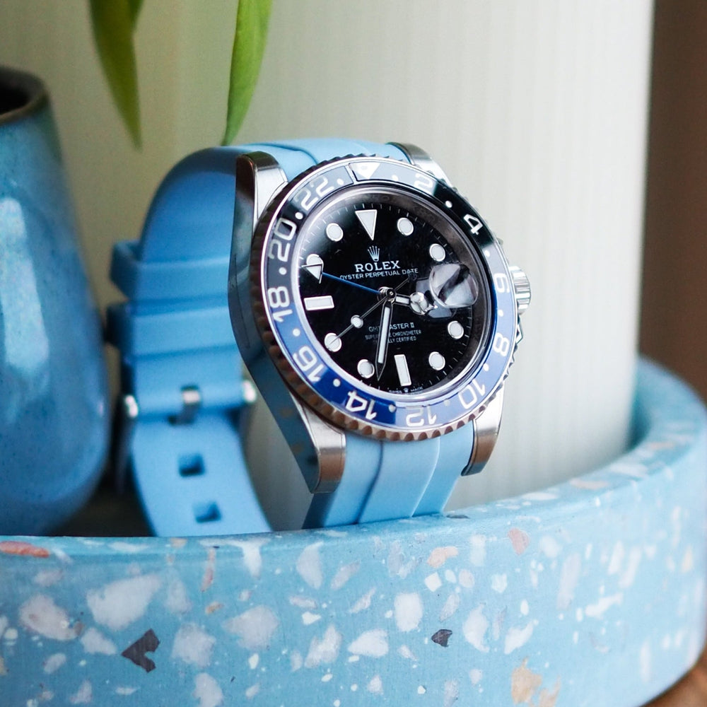 Rolex GMT-Master II Rubber Strap in Baby Blue - Helvetus® Swiss Straps