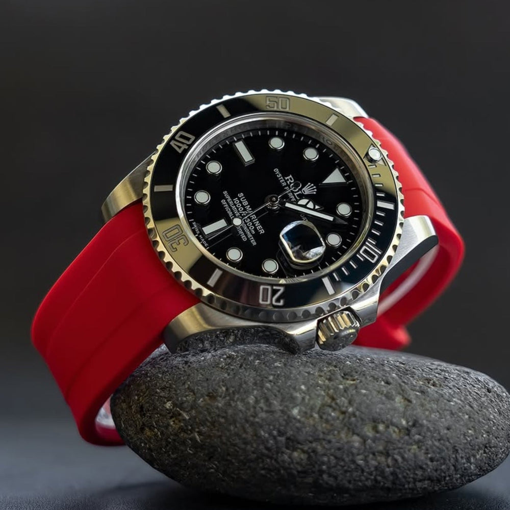 Red Rubber Strap for Rolex Submariner – Sporty Style | Helvetus®